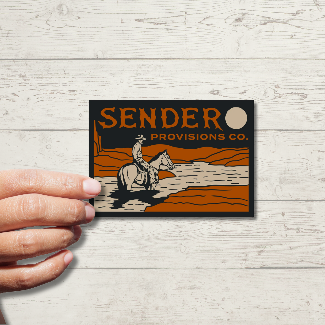 Sendero Lone Horse Rider Sticker – Gunpowder & Cabernet