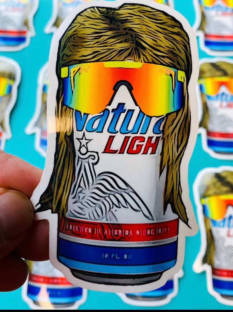 Mullet Natural Light Sticker – Gunpowder & Cabernet